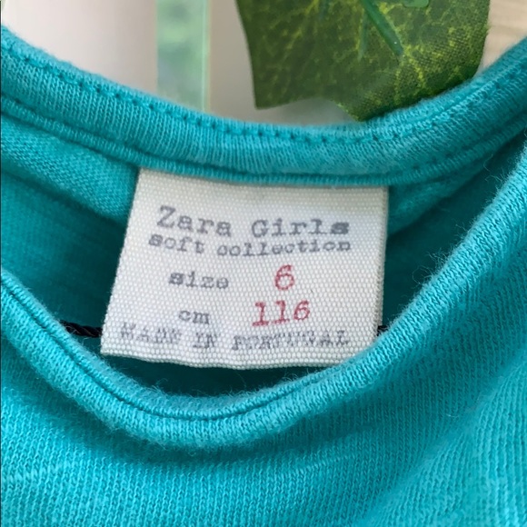 Zara | Shirts & Tops | Zara Top Blue Short Sleeved Top With Fruit ...